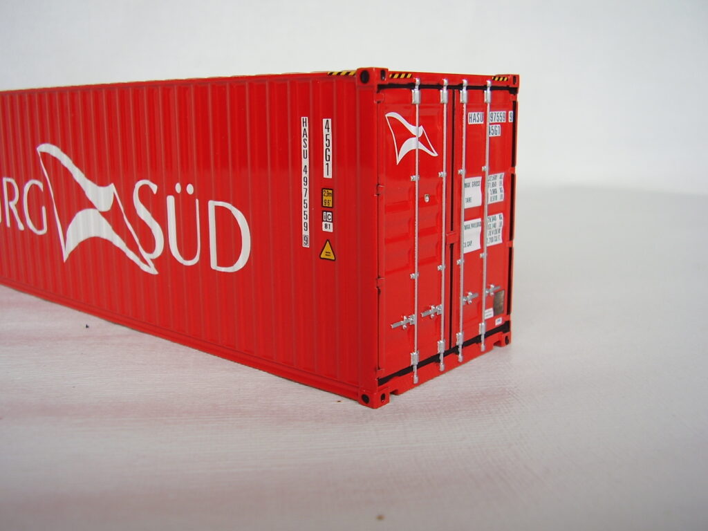 Miniatura Container 40 pés da Hamburg Sud na escala 1:50 da WSI ...